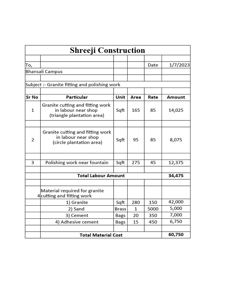 Tile quotation | PDF