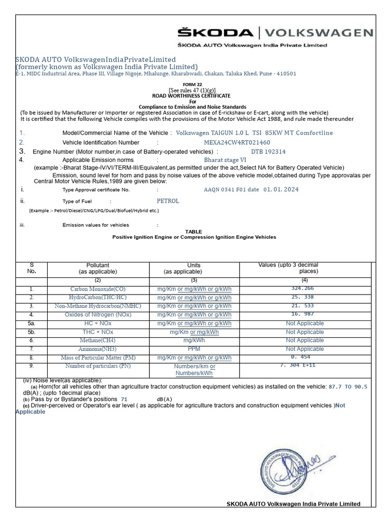 Form22 (021460) | PDF | Vehicles | Transport