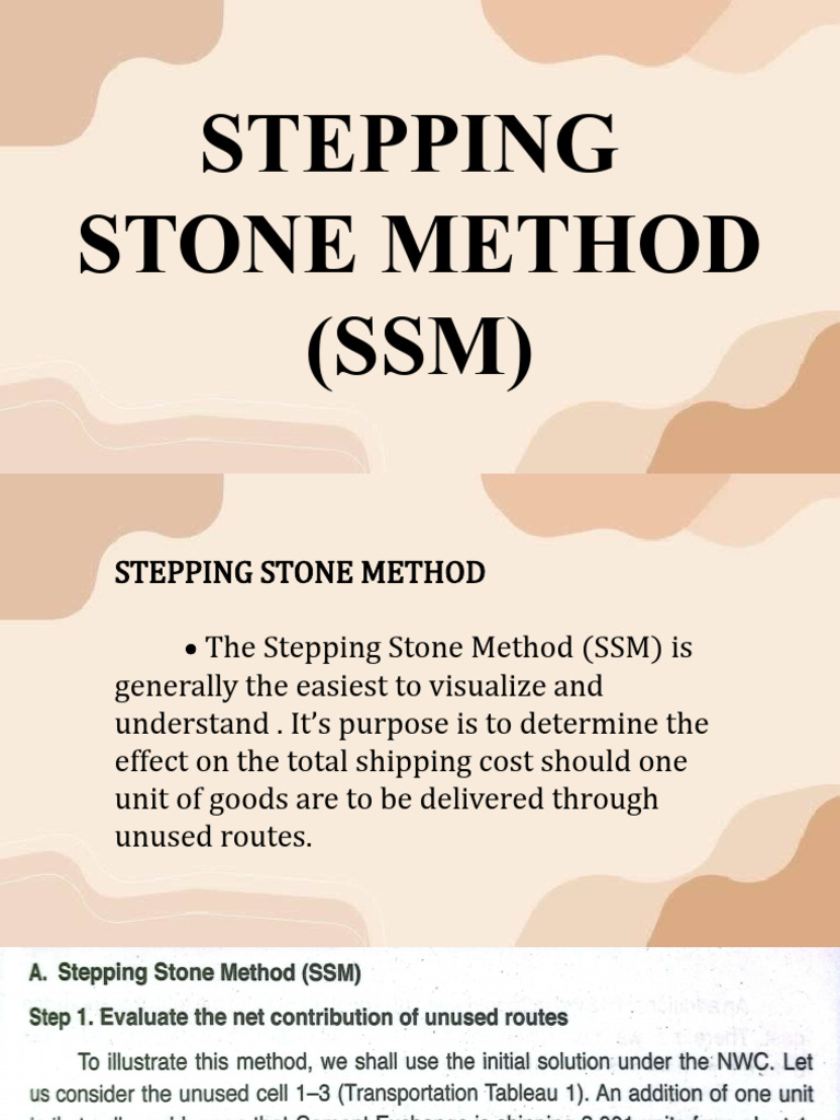 Stepping Stone Method (SSM) | PDF