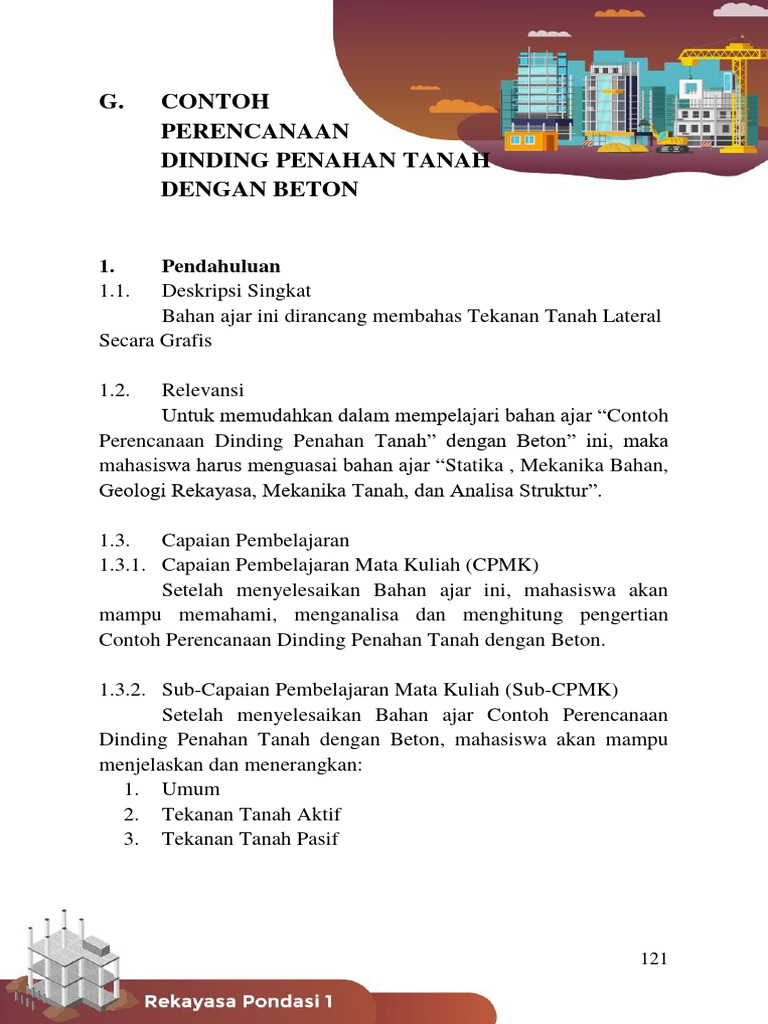 Pertemuan 4b-Contoh Perencanaan DPT Dengan Beton | PDF