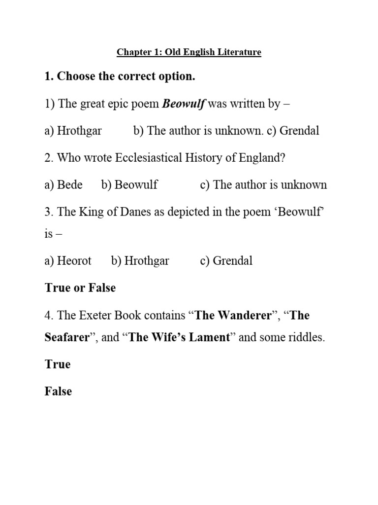 Old English Litearture | PDF | Classics