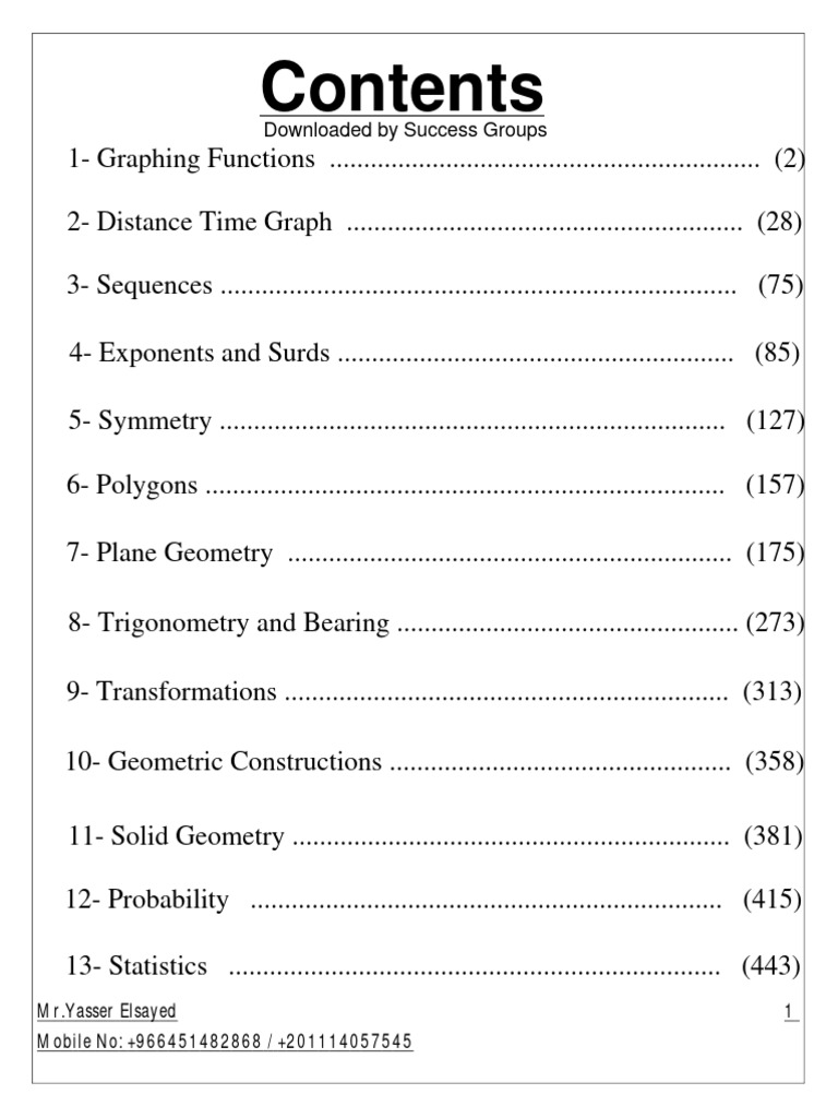 Math Classified Grade 9 Part 2 (Mr. Yasser Alsayed) | PDF | Speed | Vertex (Graph Theory)