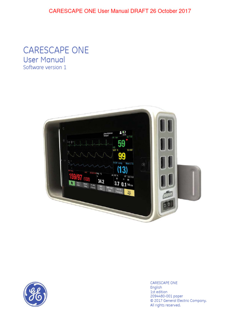 Carescape One | PDF | Electrocardiography | Blood Pressure