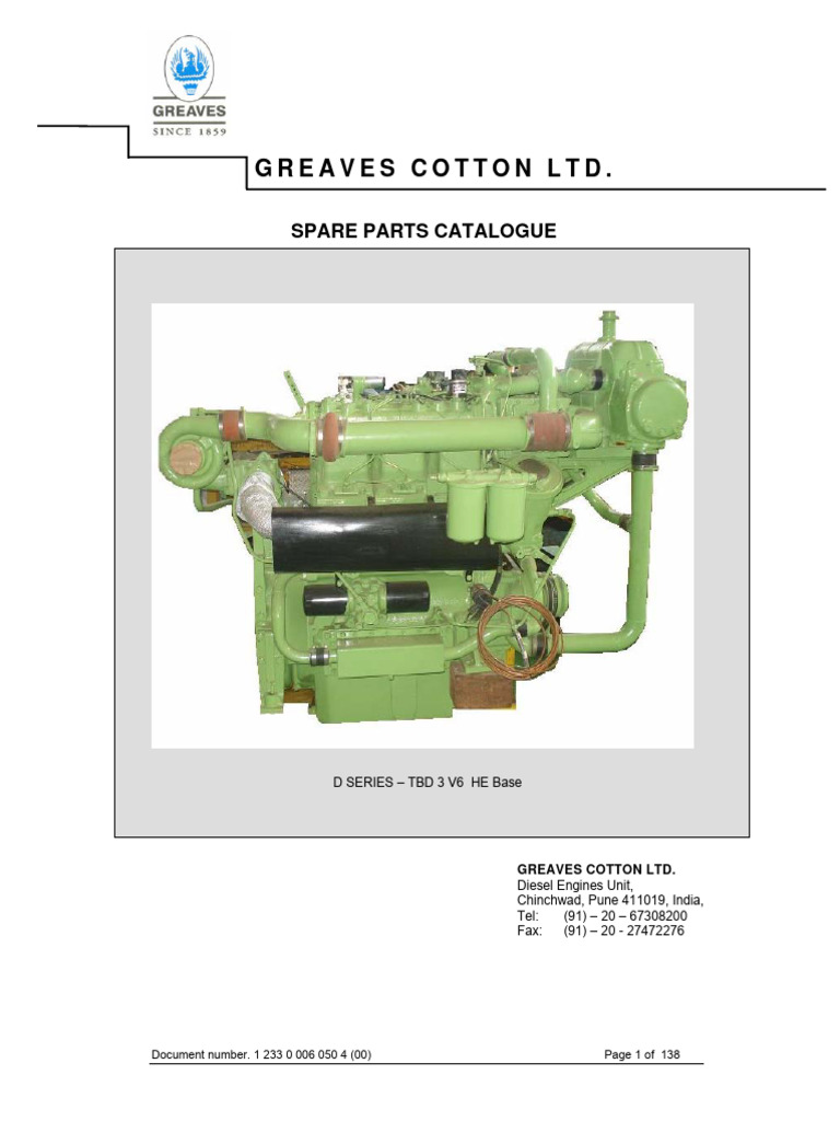 Greaves D Series Engine Parts Catalogue | PDF | Pump | Engines