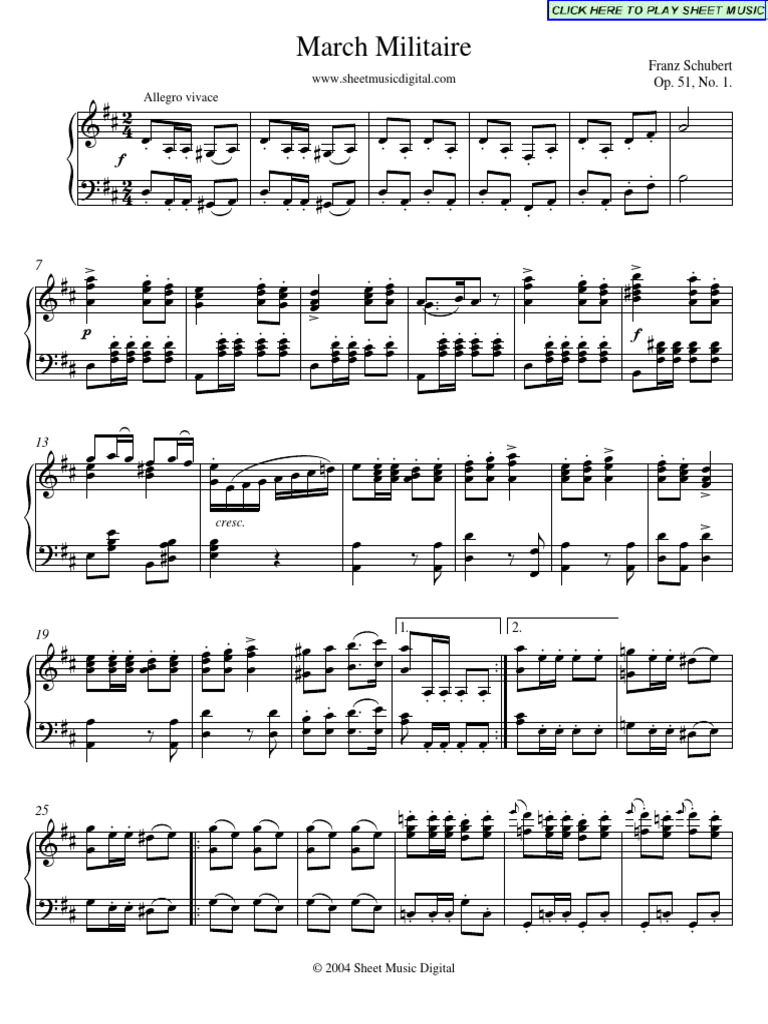 Marche Militaire Schubert | PDF