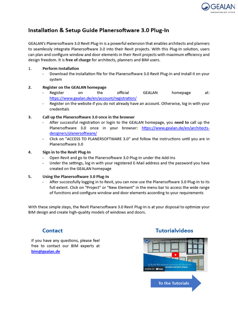 Installation and Setup Guide Planersoftware 3.0 Revit Plug-In - en ...