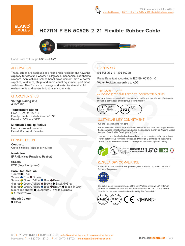 h07rn-f-en-50525-2-21-flexible-rubber-cable | PDF | Alternating Current ...