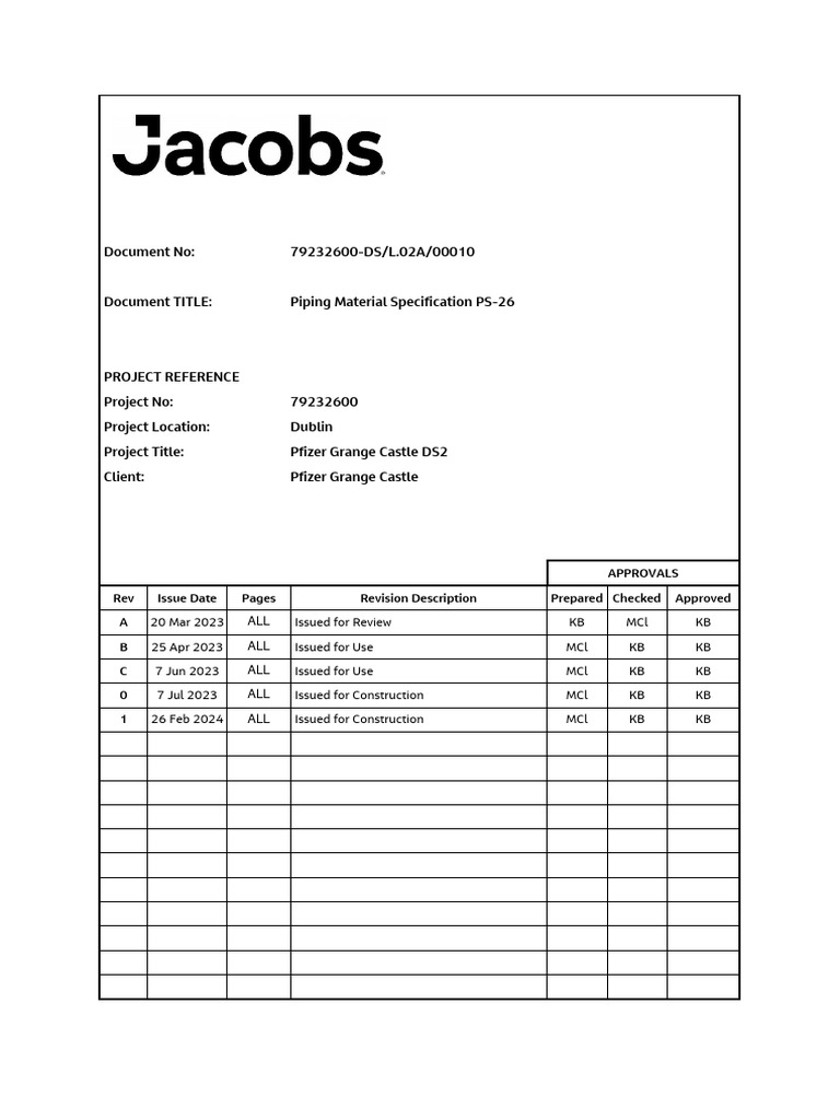 79232600-DS-L.02A-00010 Rev. No. 1 | PDF | Pipe (Fluid Conveyance) | Valve