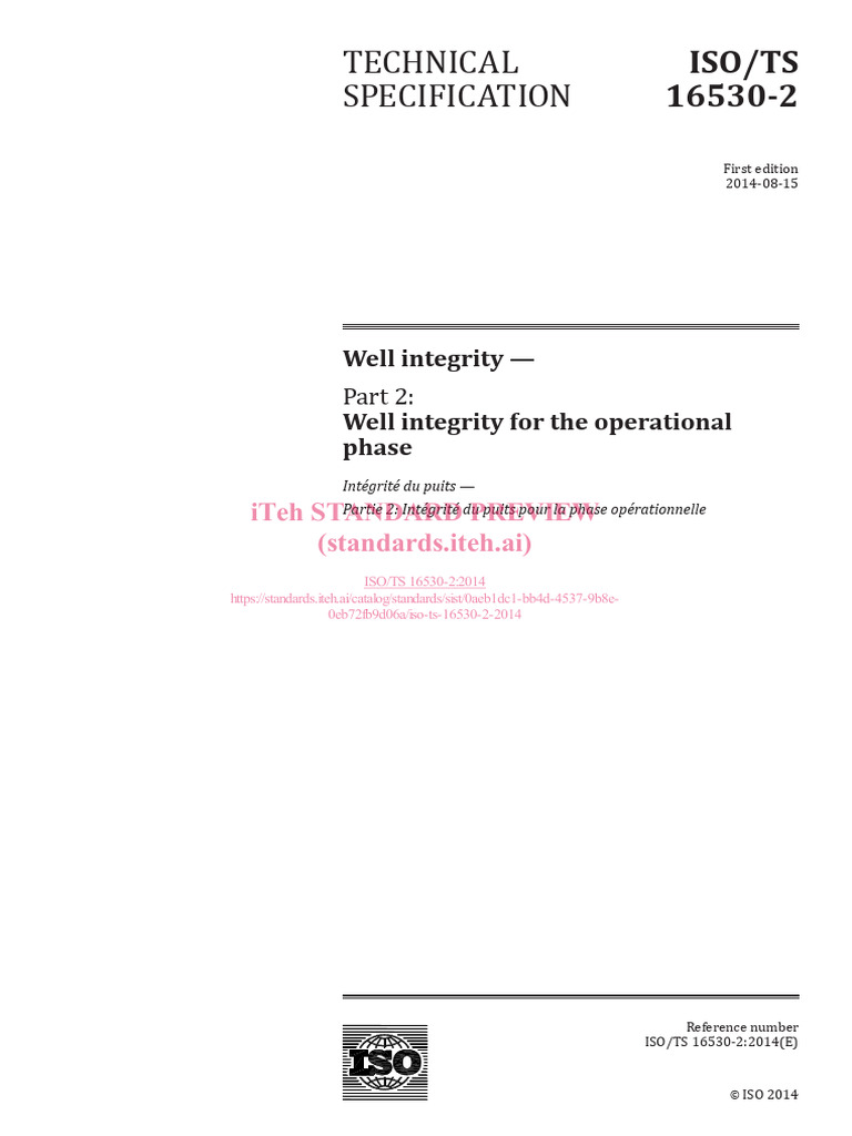 Iso TS 16530 2 2014 | PDF | Casing (Borehole) | International ...