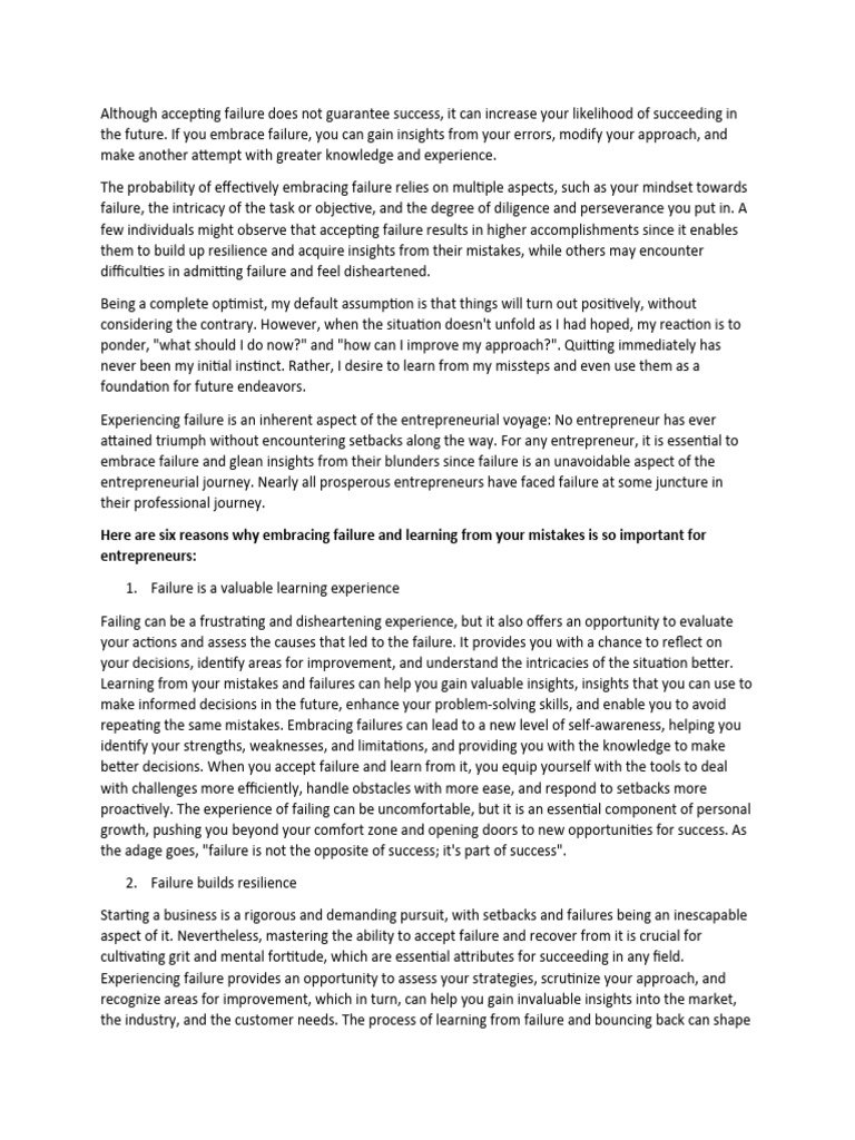 6 things you gain by embracing failure and learning from mistakes | PDF ...