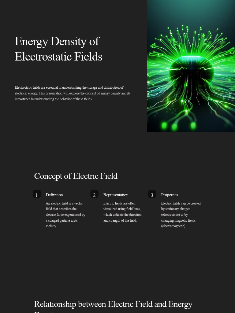Energy Density in Electrostatic Fields | PDF | Electric Field ...