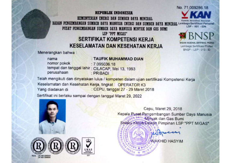 sertifikat bnsp | PDF