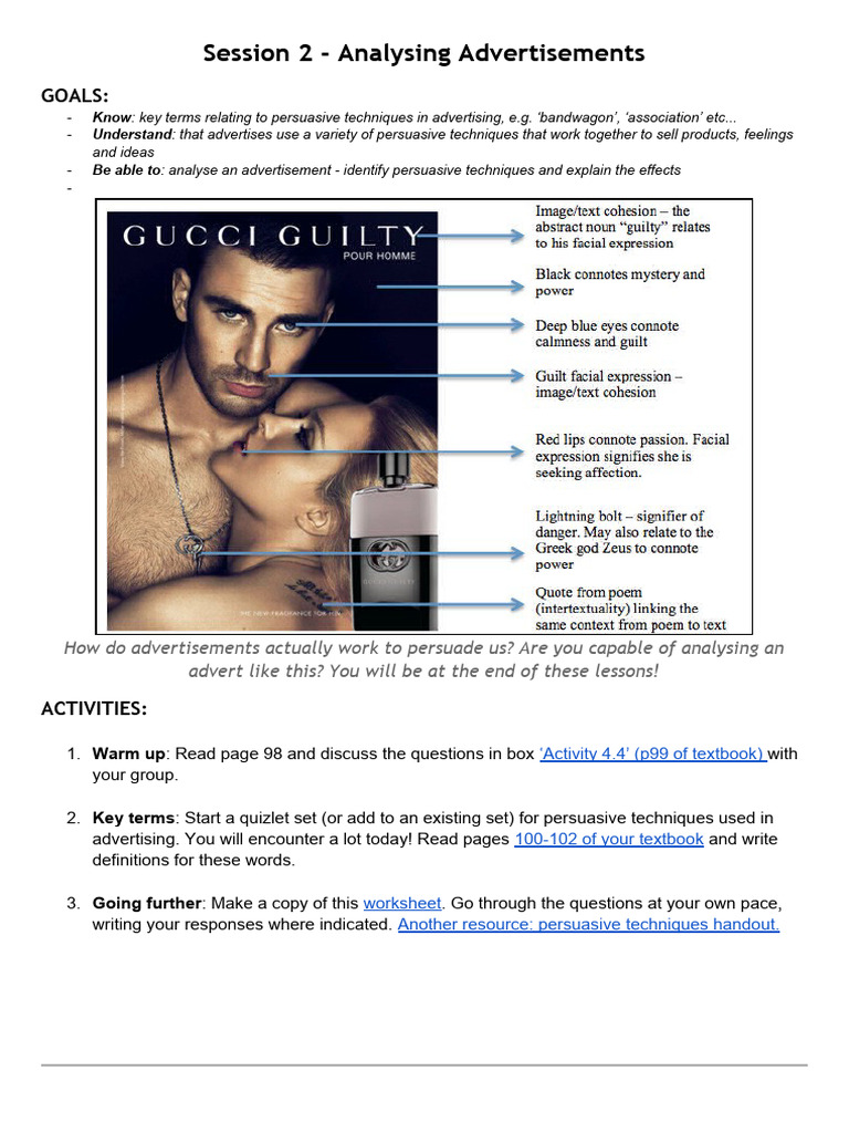 Session2 AnalysingAdvertising | PDF | Career & Growth | Business