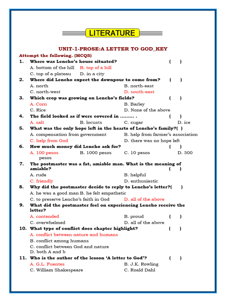 UNIT-1 _ KEY | PDF | Poetry