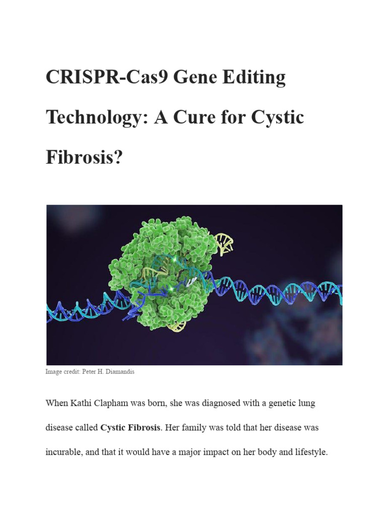 Final Crispr Cas9 Gene Editing Technology A Cure For Cystic Fibrosis