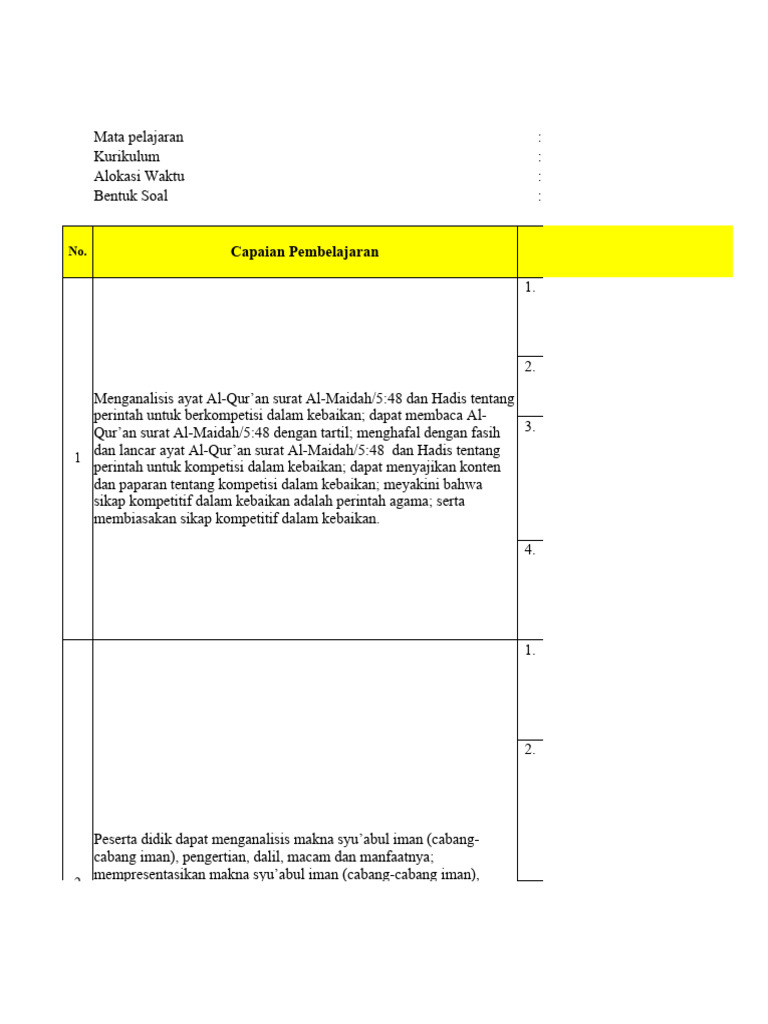 Kisi Soal Us Pai Aini 2024 | PDF | Karier & Perkembangan