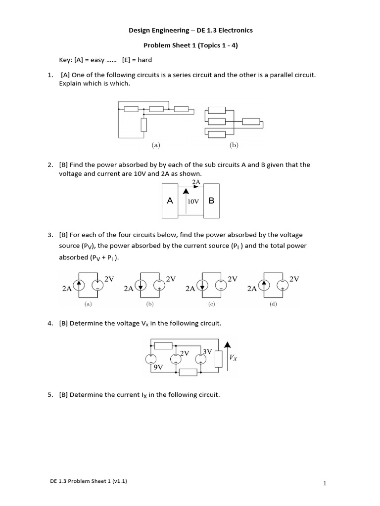 Problem Sheet 1 | PDF