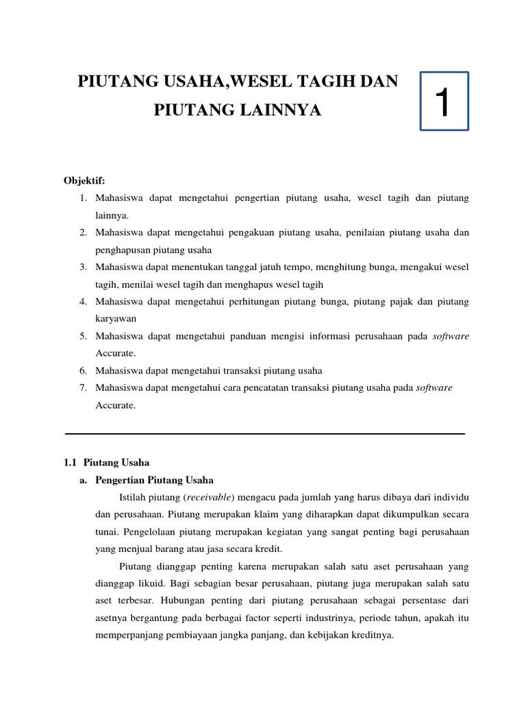 Piutang Usaha dan Wesel Tagih 2024 | PDF