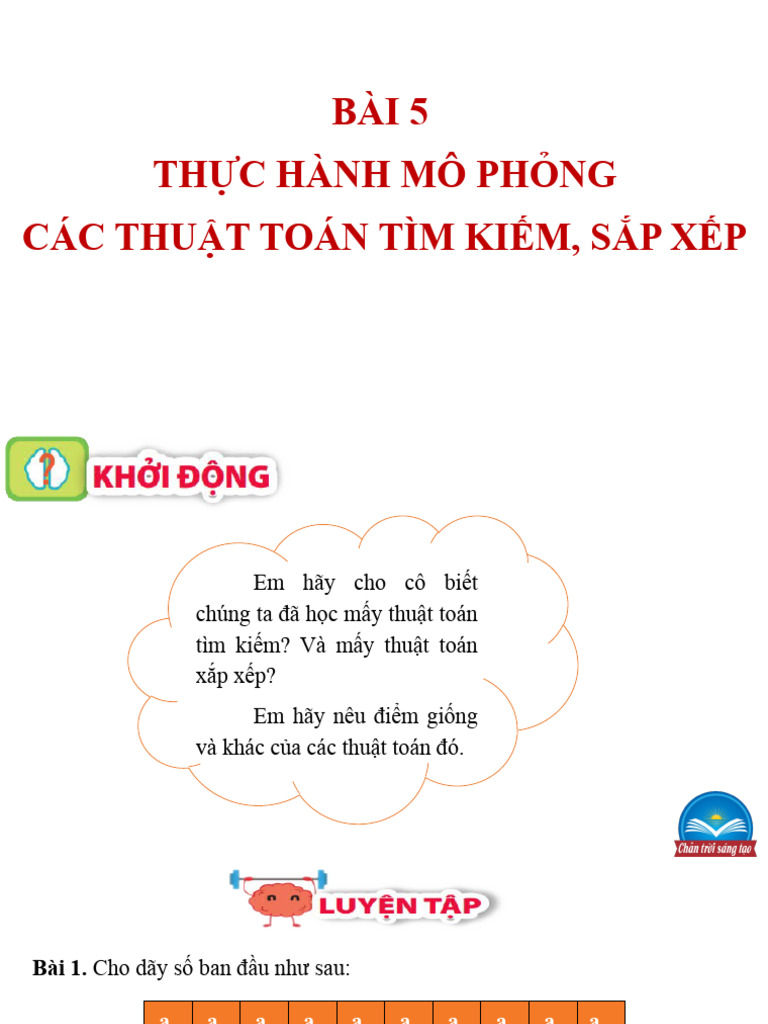 31 Thuc Hanh Mo Phong Cac Thuat Toan Tim Kiem Sap Xep 185202316 | PDF