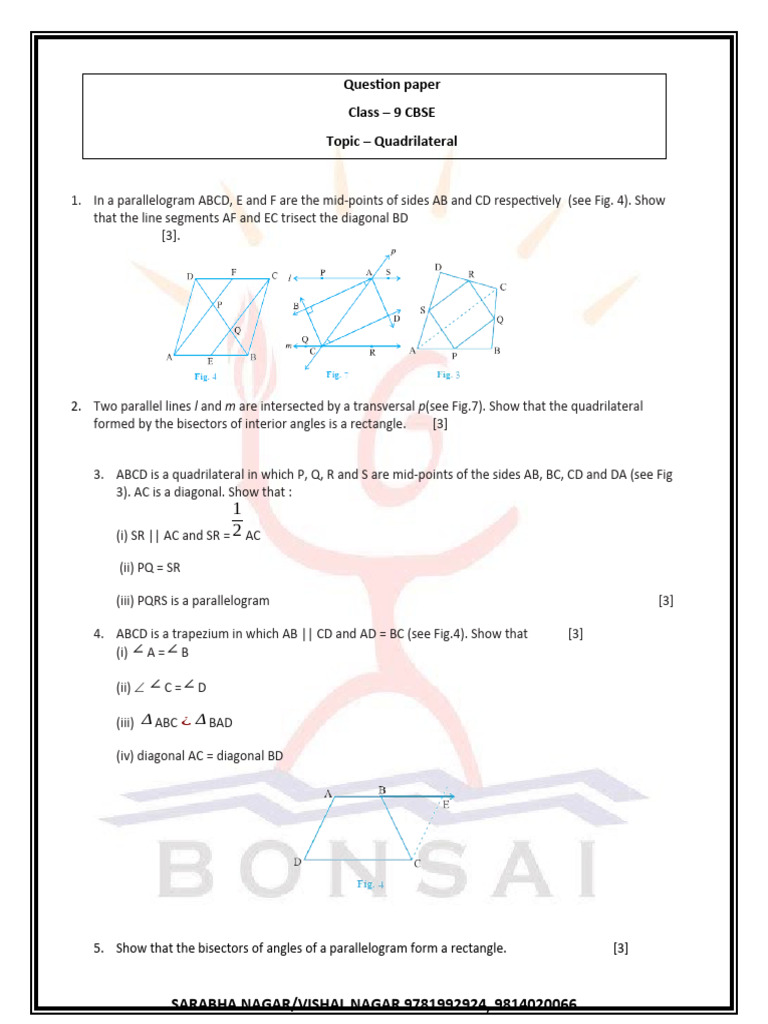 9 Quadrilateral Test | PDF