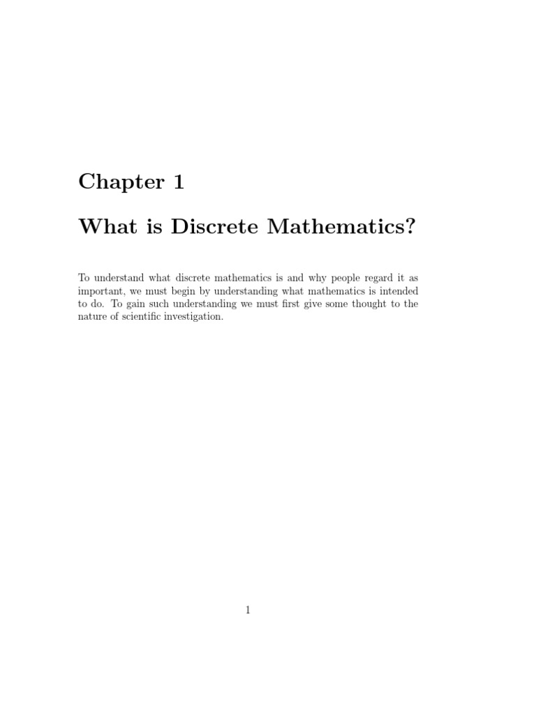What Is Discrete Mathematics?: 1.1 Science | PDF | Gravity | Teaching ...