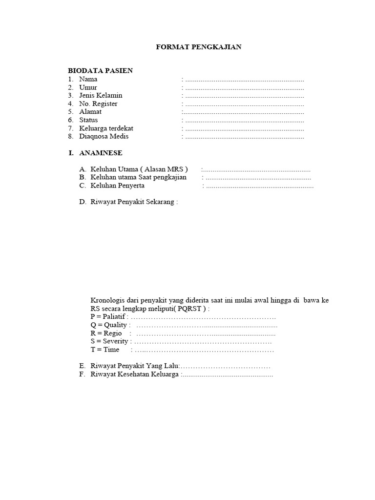 Format Pengkajian | PDF