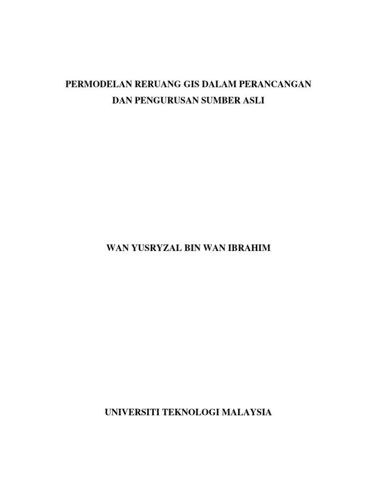 Permodelan Reruang Gis Dalam Perancangan Pdf