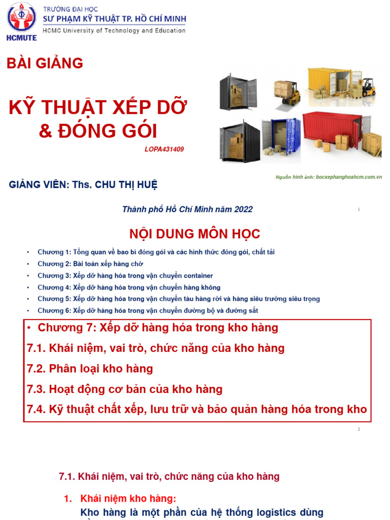 Chuong 7 - Xep Do Hang Hoa Trong Kho Hang | PDF