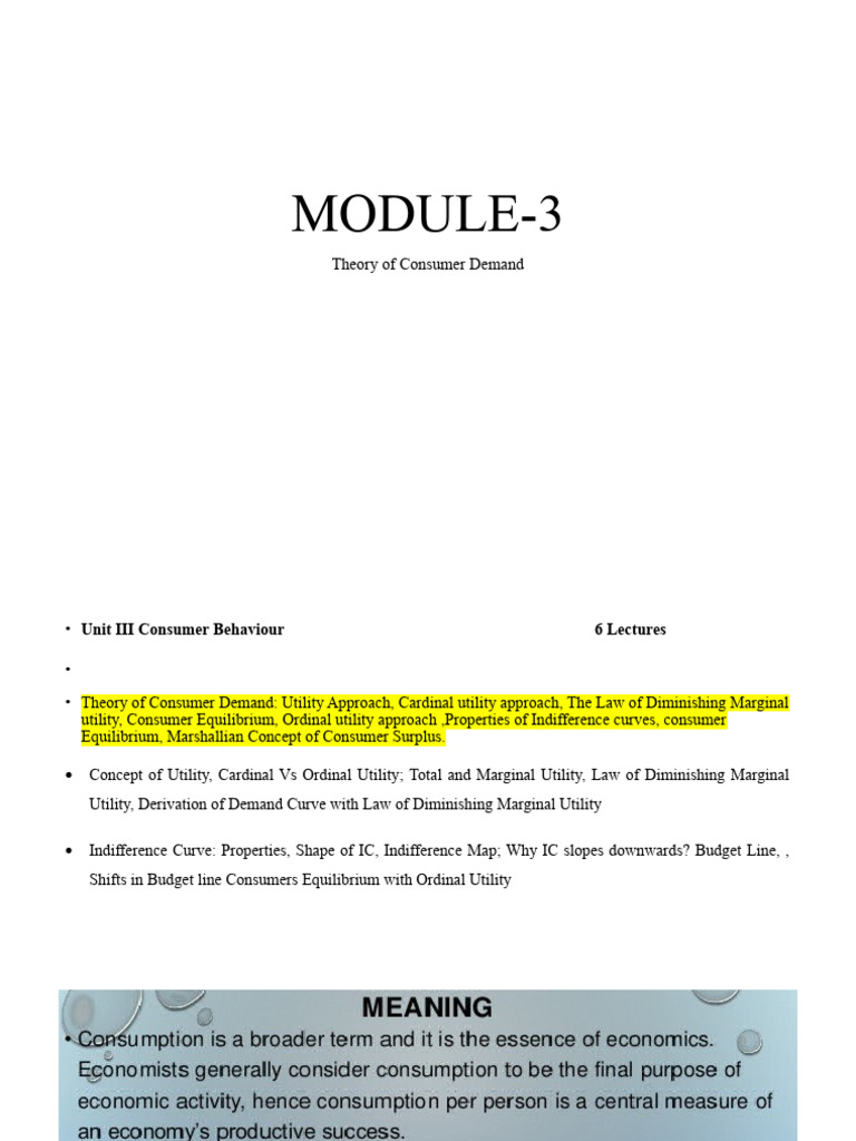 Consumer Behaviour - Unit 3 | PDF | Utility | Demand