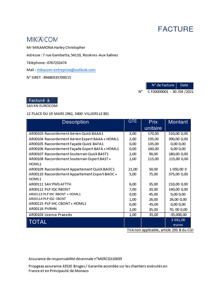 Facture À Éditer - Vierge | PDF | Finance & Money Management