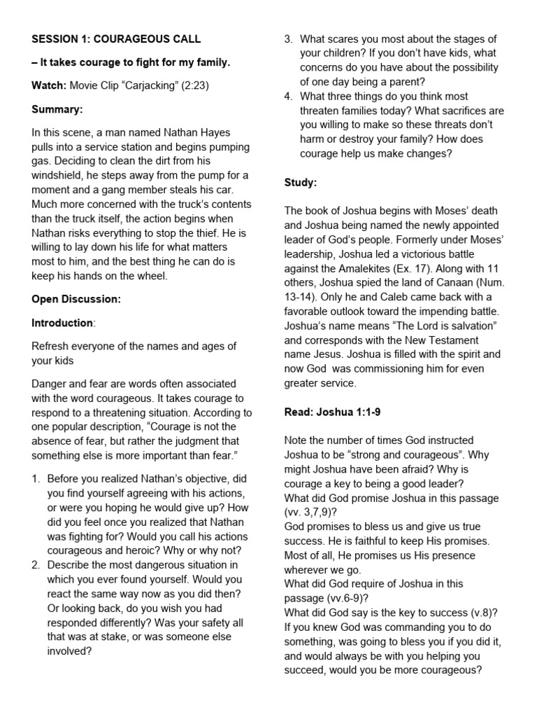 SESSION 1-Courageous Call | PDF | Joshua | Moses