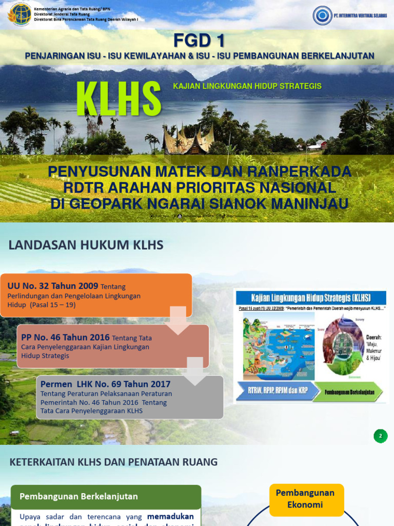 Bahan Paparan FGD 1 - KLHS RDTR Ngarai Sianok Maninjau Final | PDF