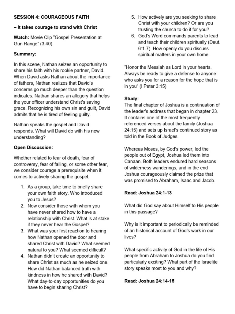 SESSION 4 - Courageous Faith | PDF | Jesus | Faith