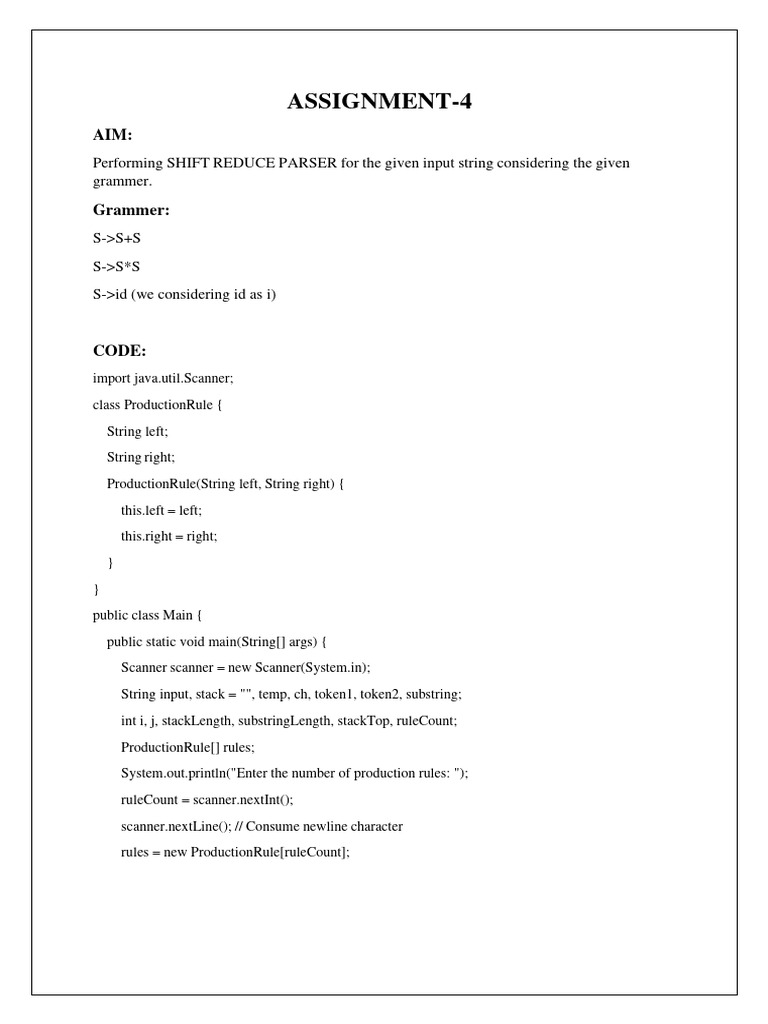 Compiler Lab Assignment 4 Pdf String Computer Science Computer Programming 4103