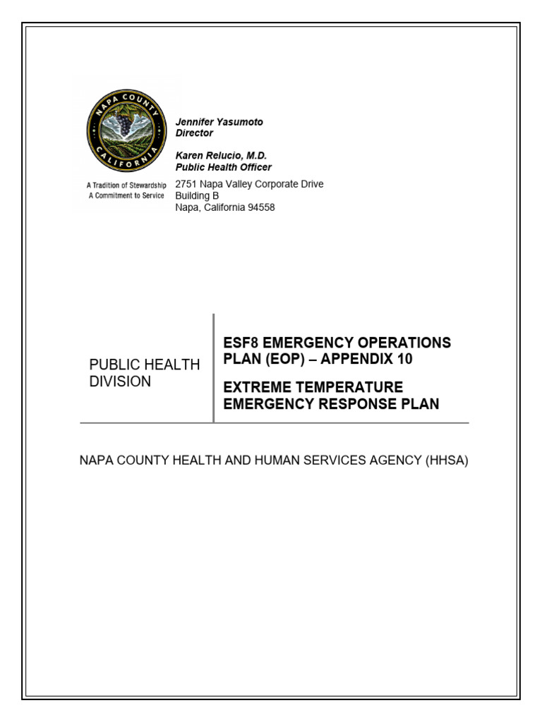 Excessive Heat Emergencies Response Plan - June 2019 ...