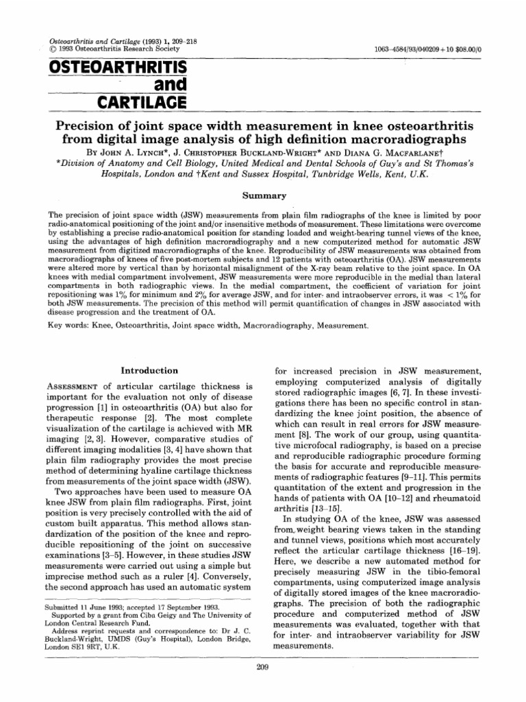 Pi Is 1063458405803279 | PDF | Knee | Osteoarthritis