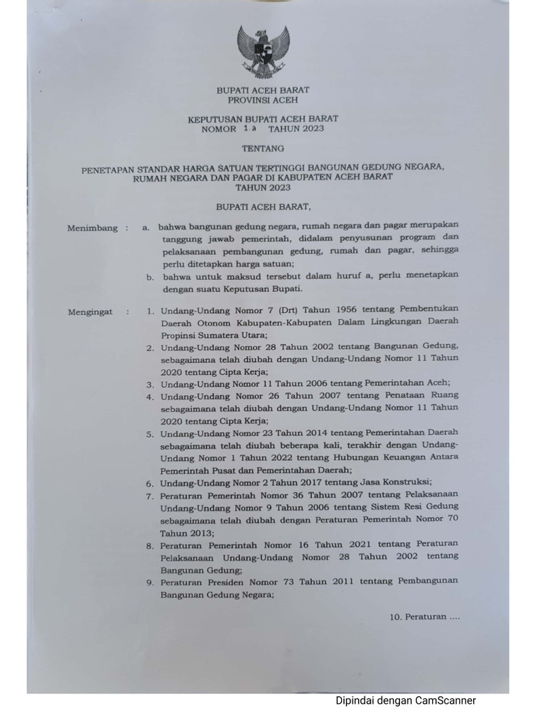 13 SK SHST Aceh Barat | PDF