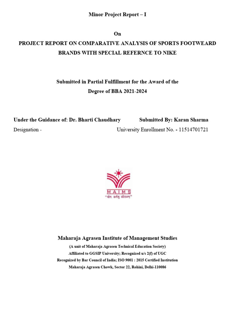 Karan Minor Project Final | PDF | Nike | Marketing