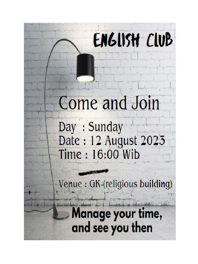 announcement_English Club | PDF
