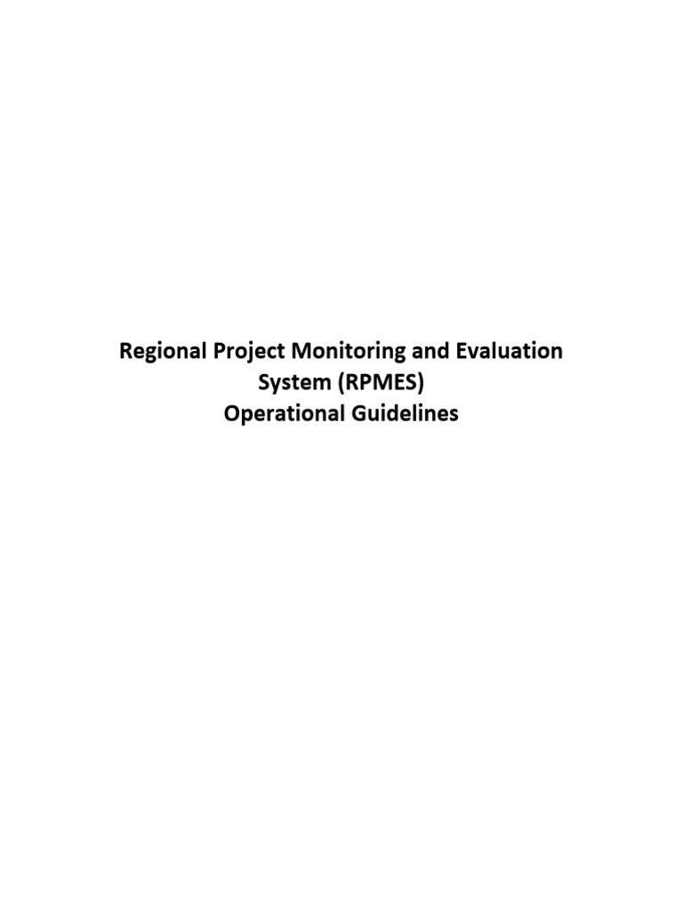 Attachment 2 Revised RPMES Operational Guidelines | PDF | Evaluation ...
