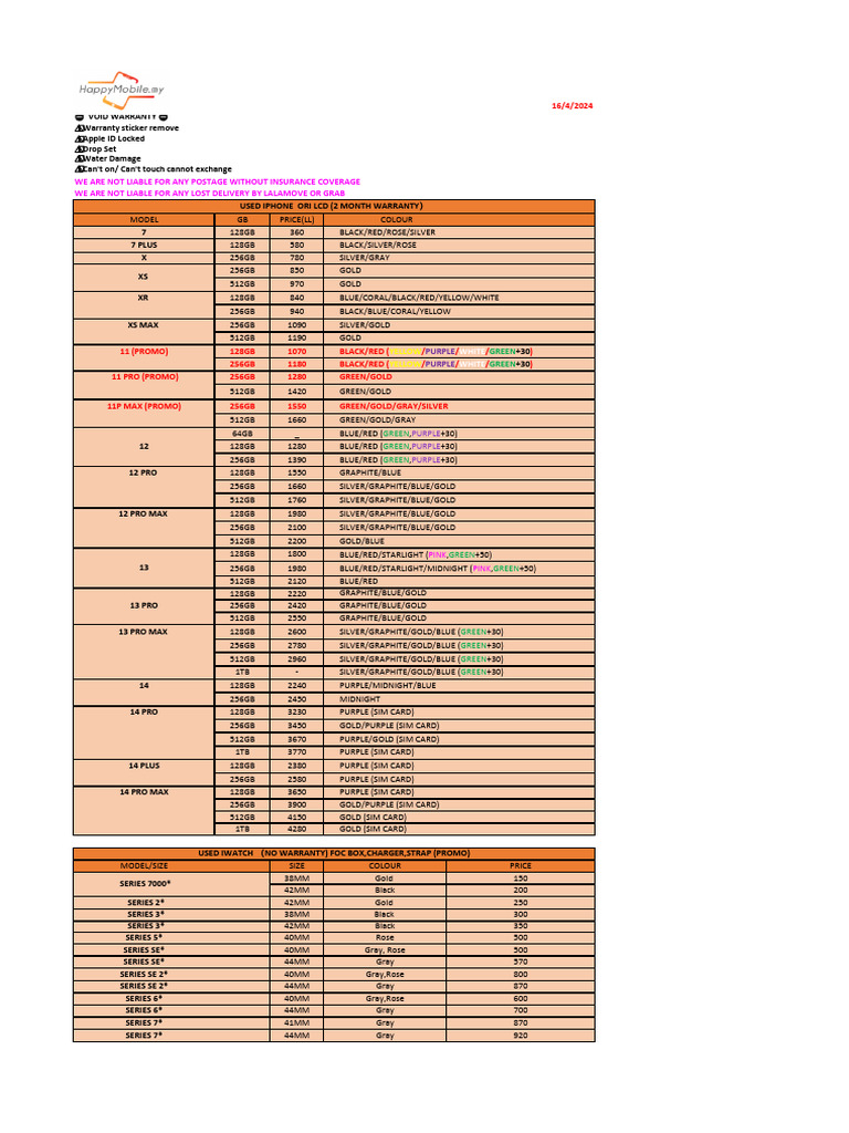 PRICELIST | PDF | Mac Os | Ios