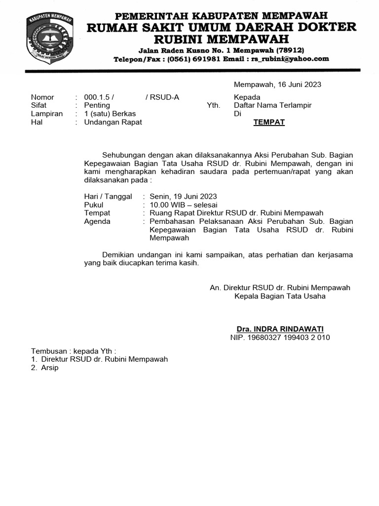 MS.1.1-Surat Undangan Rapat-Rapat Internal | PDF