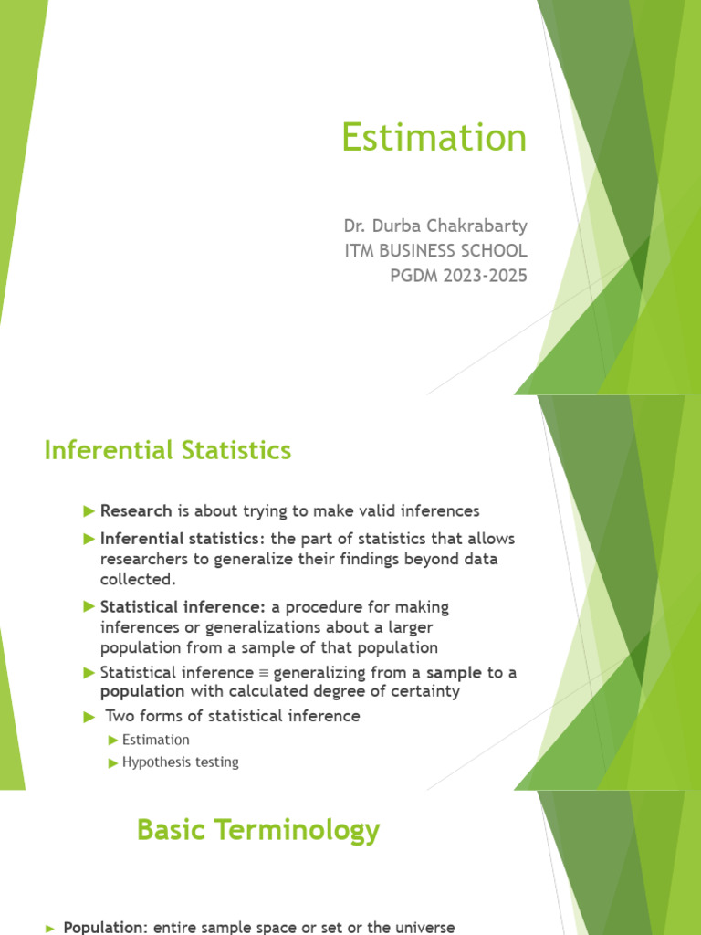 Estimation | PDF | Standard Deviation | Statistics