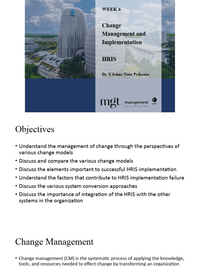 WEEK 6 - Change Management and Implementation | PDF | Change Management ...