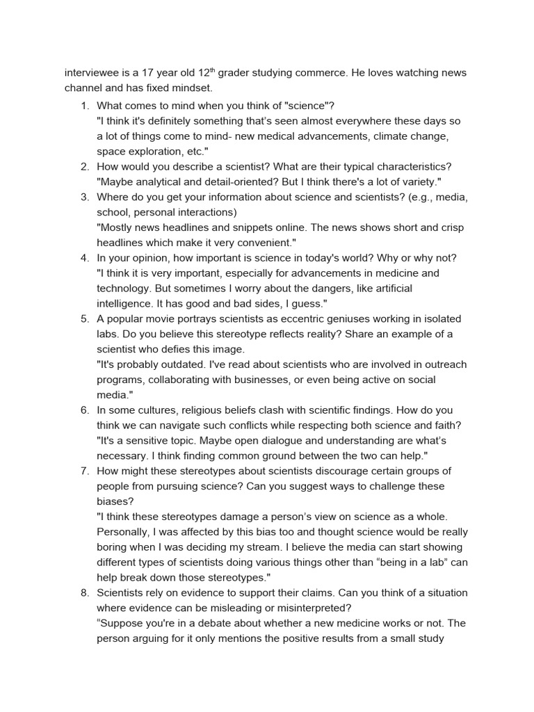 Scientific Thinking Pdf Science Stereotypes
