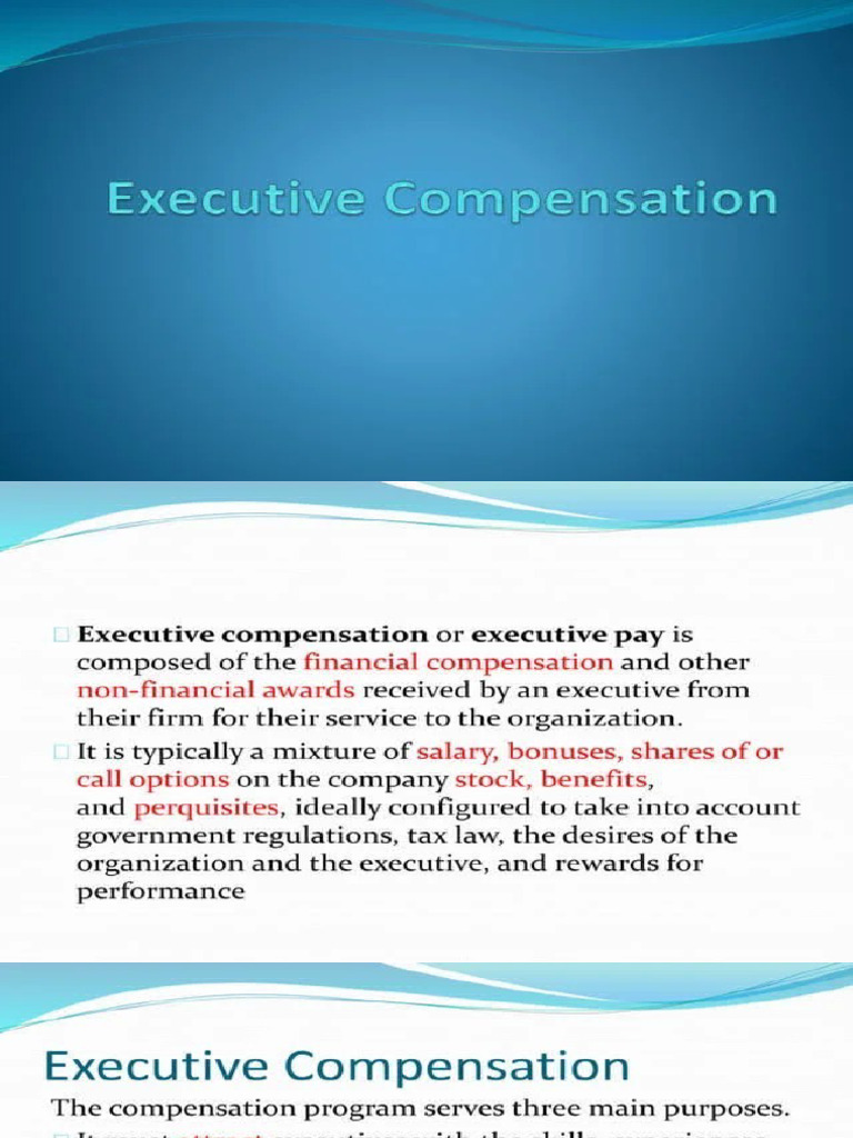 Executive Compensation and Incentives | PDF