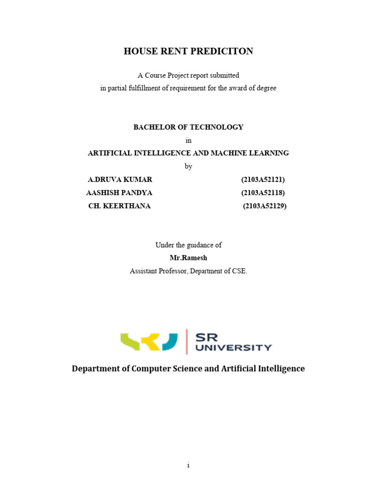 House Rent Prediction Final | PDF | Linear Regression | Machine Learning