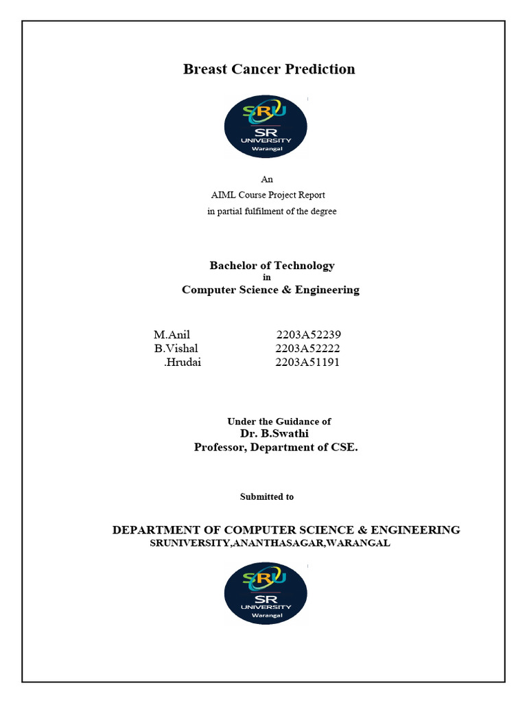 Breast Cancer Aiml Project | Download Free PDF | Machine Learning ...