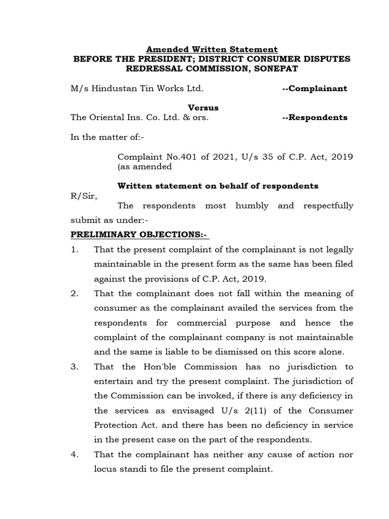 Hindustan Tin Works Ltd. Vs OIC - Repudiated Marine Claim 398 of 2021 ...