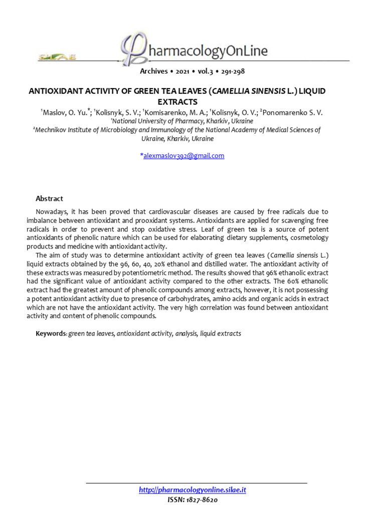 PhOL_2021_3_A032_Maslov | PDF | Polyphenol | Flavonoid